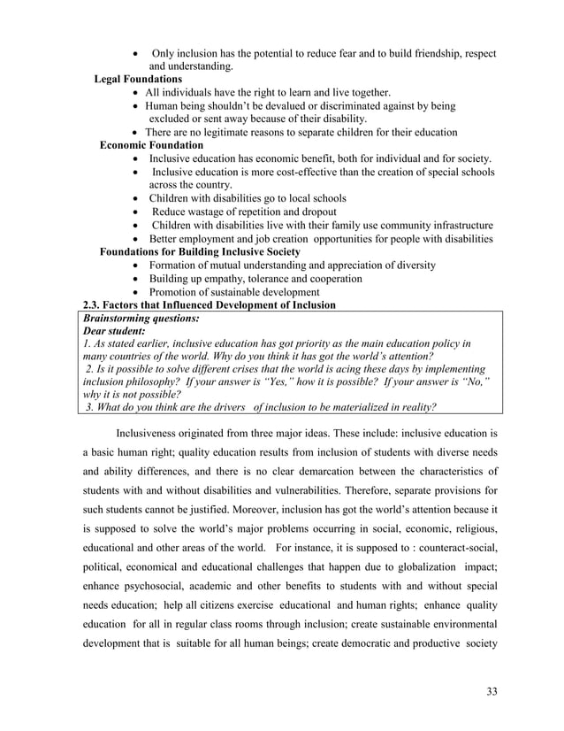 INCLUSIVENESS Module.pdf | Special Needs Kids | Parenting