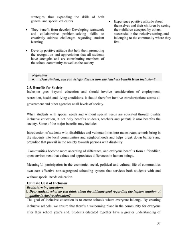 INCLUSIVENESS Module.pdf | Special Needs Kids | Parenting