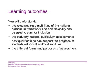 Inclusive Planning And Assessment Of The Curriculum - Session Two | PPT