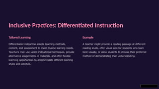 Inclusive Practices and Special Teaching Methods | PPT