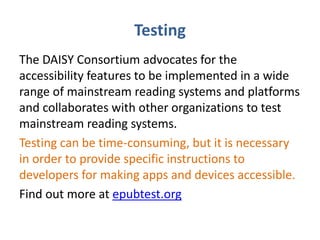 Inclusive Publishing: The Journey to provide Accessible Digital Books | PPT