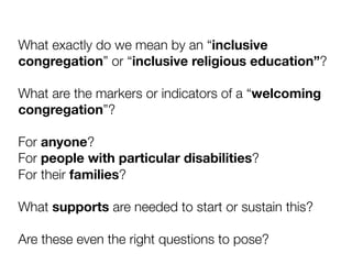 Markers of an Inclusive Congregation | PPT