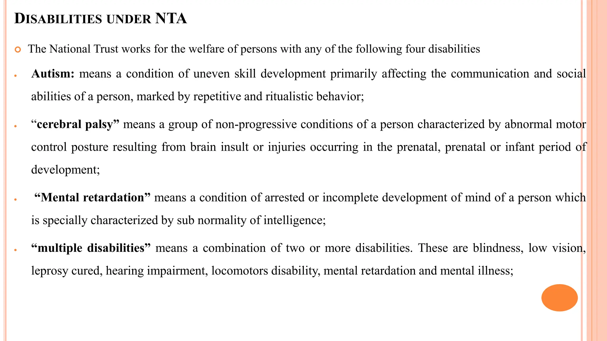 Multiple disability act 1999 for multiple disabled children | PPTX