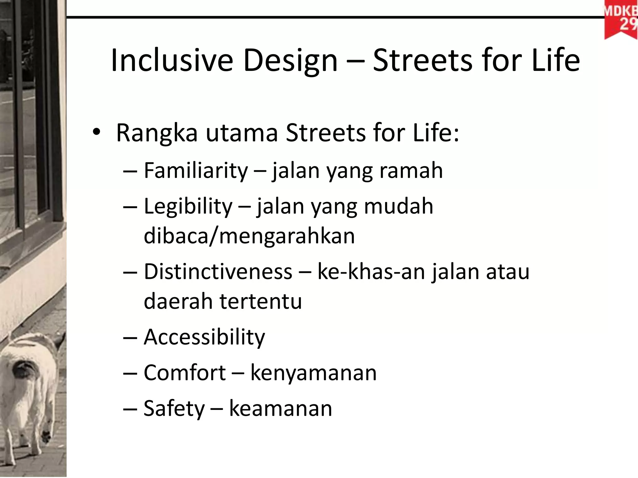 Inclusive urban design streets for life (accessibility) | PPSX