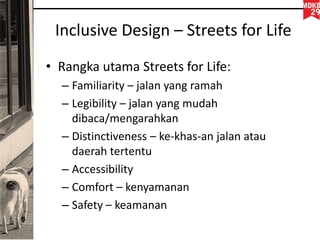 Inclusive urban design streets for life (accessibility) | PPSX
