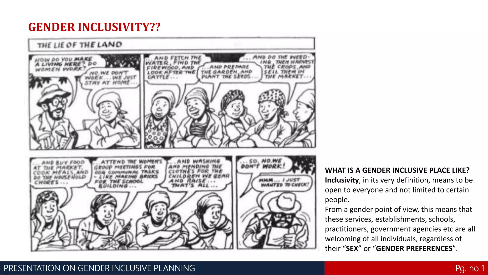 Concept of Gender-Based Inclusive urban planning for Urban Areas | PPTX