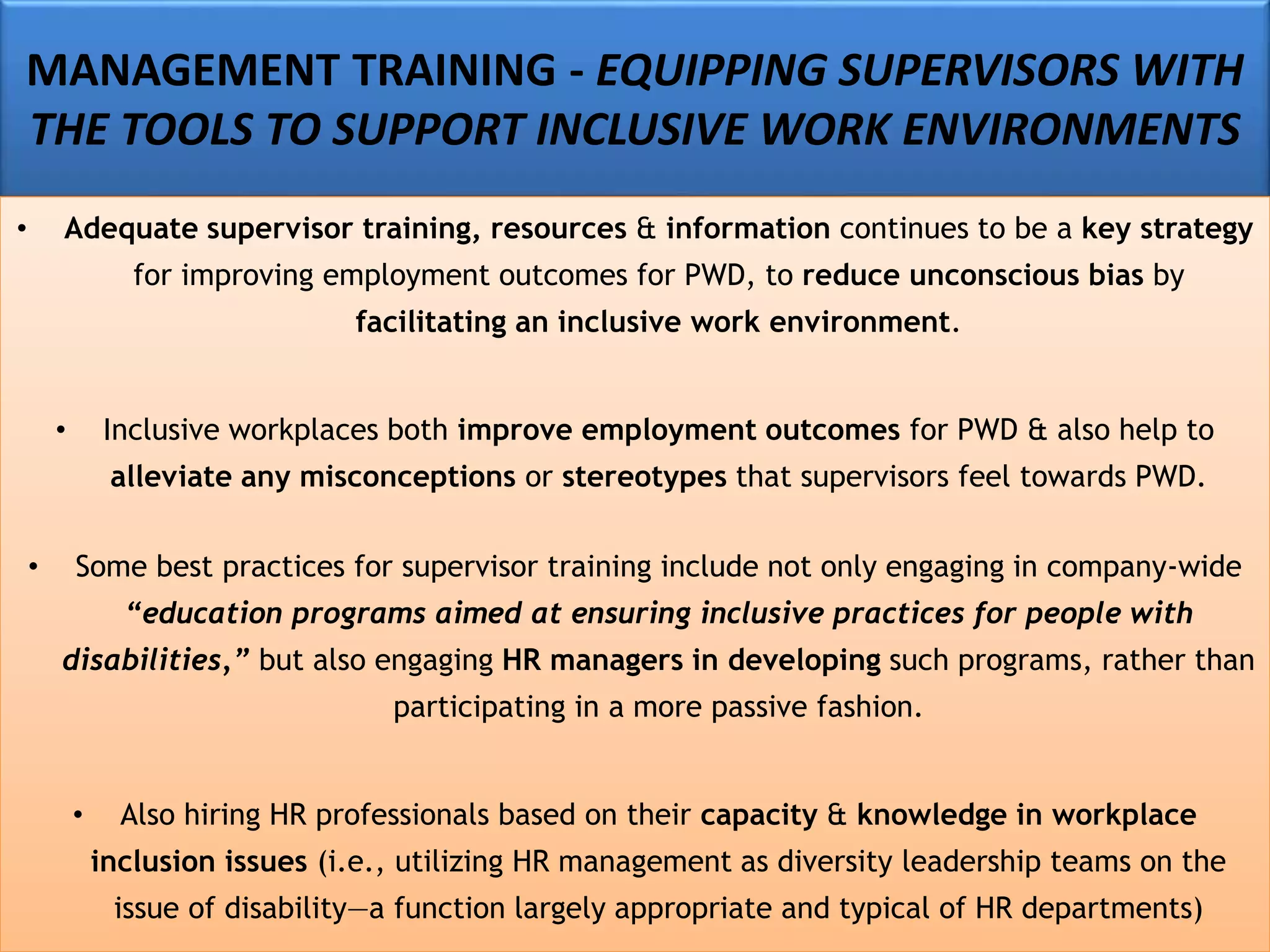 Creating a Disability Inclusion Framework: Best Practices and Viable ...