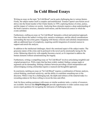 In Cold Blood Essays.pdf | Genres