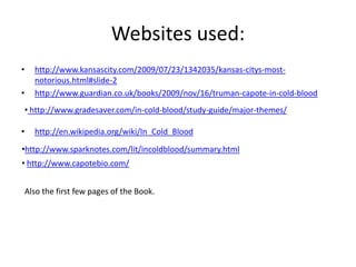 'In cold blood' presentation | PPTX