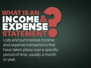Income and Expense Statement | PDF