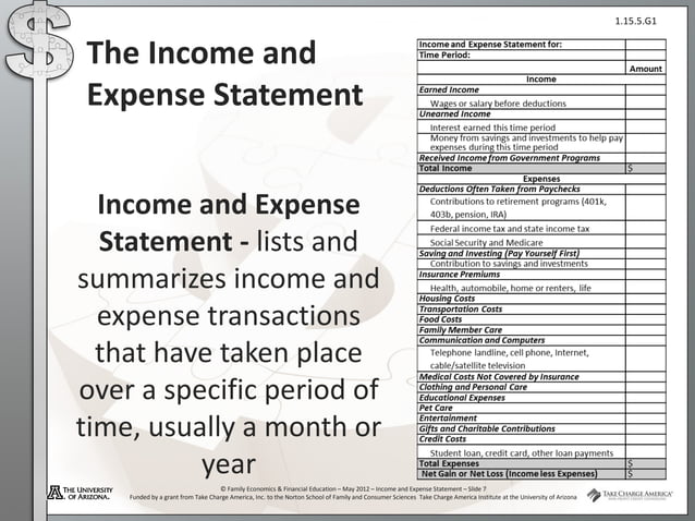 Income and Expense Statement Presentation | PPT