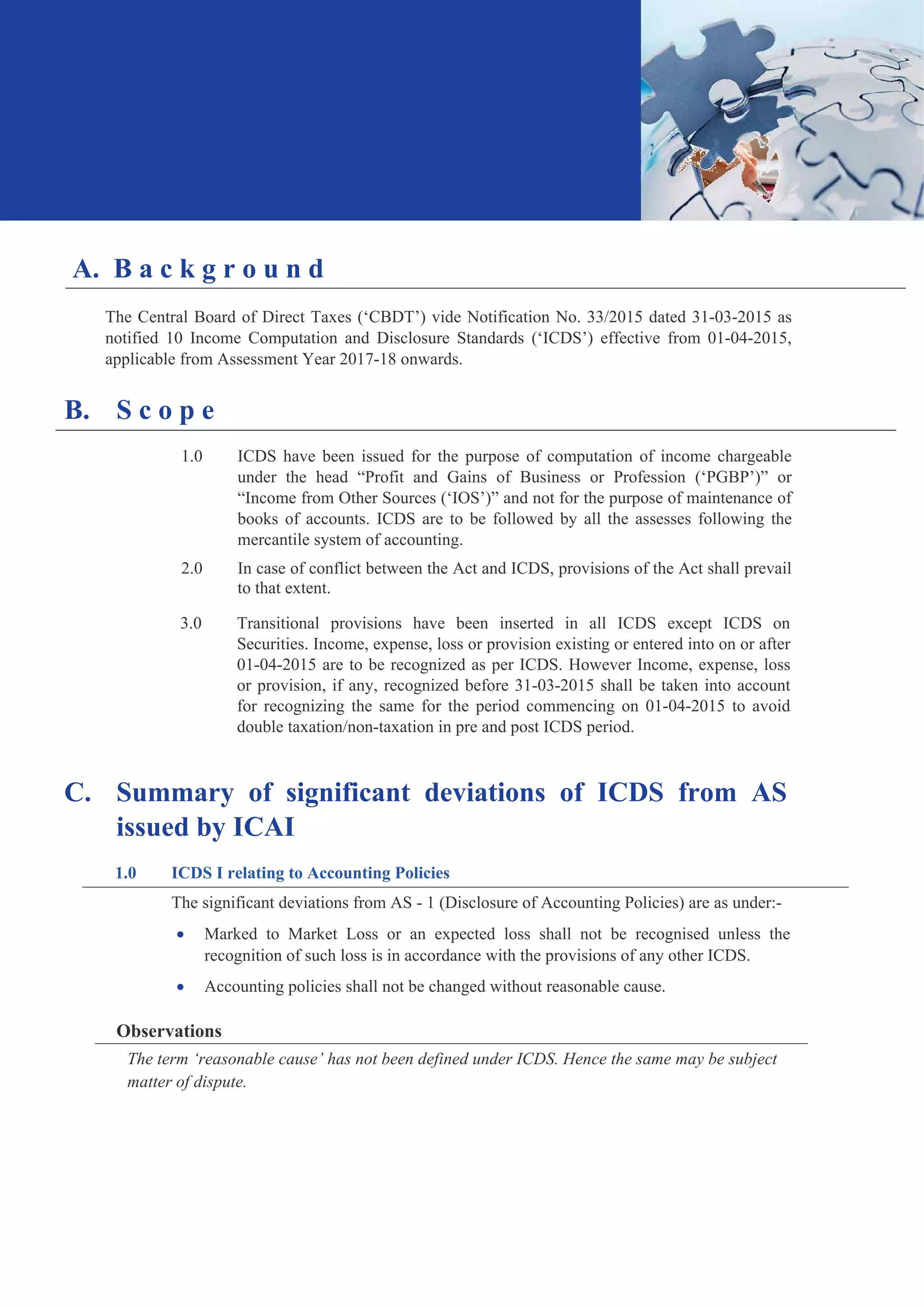 Income computation and disclosure standard (icds) | PDF