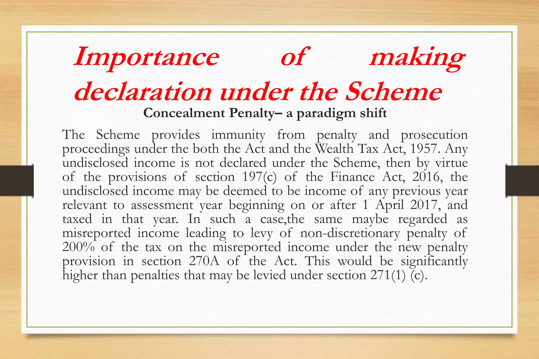 Income Declaration Scheme, 2016 | PPT