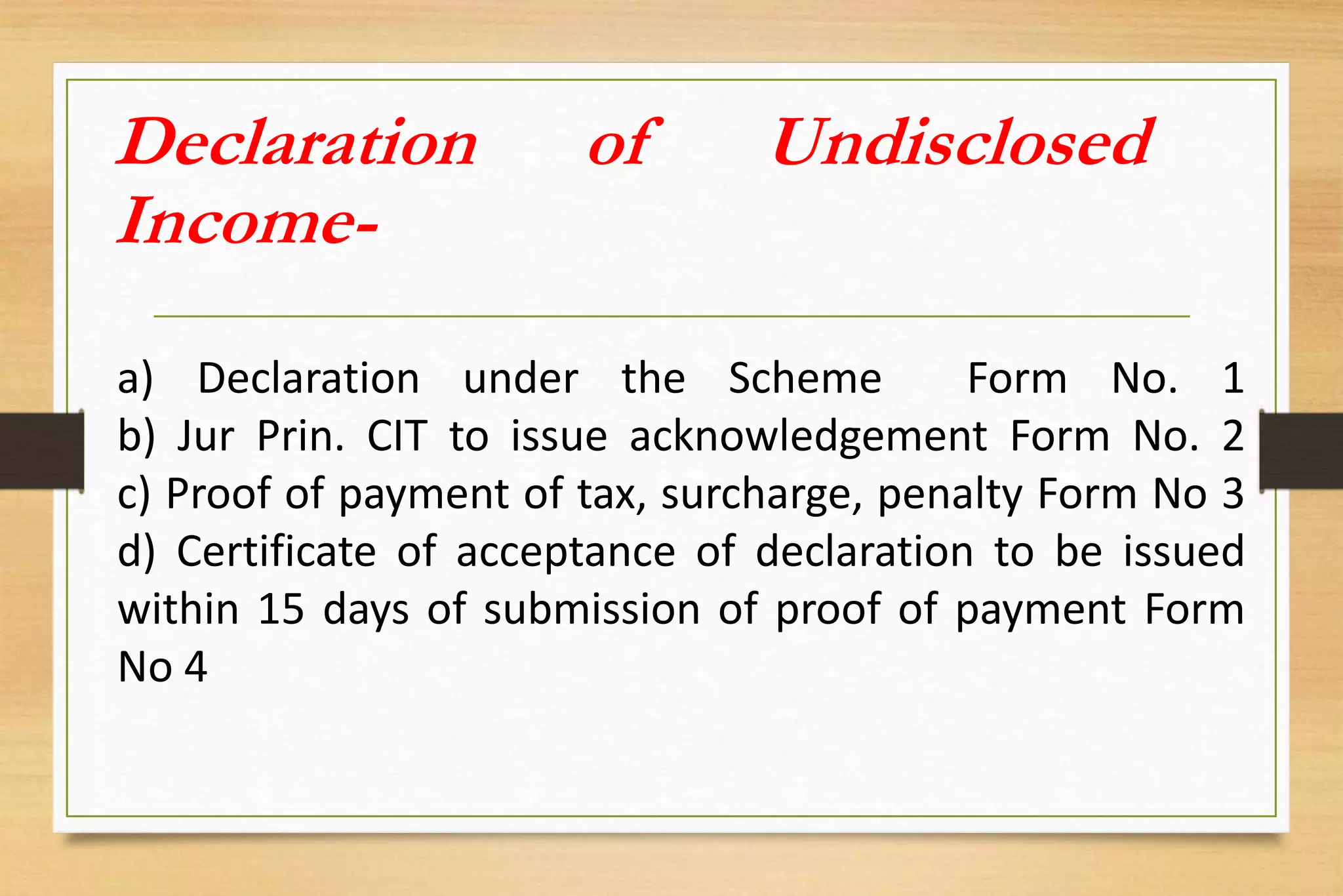 Income Declaration Scheme, 2016 | PPT