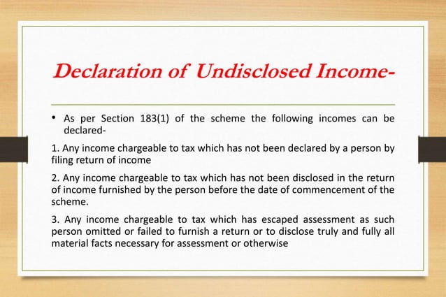Income Declaration Scheme, 2016 | PPT