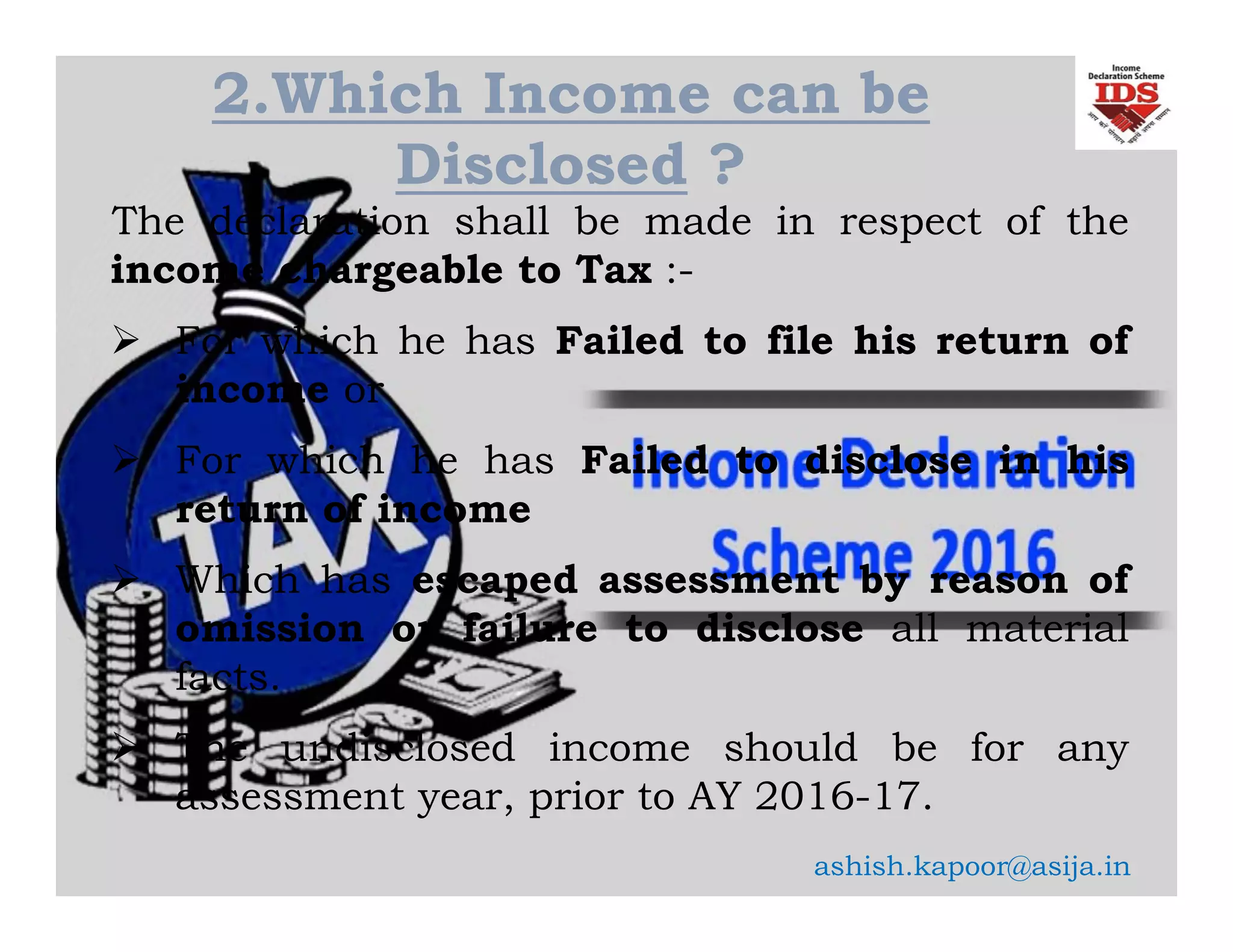 Income declaration scheme | PPT