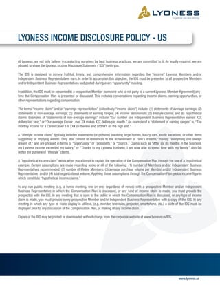 Income Disclosure Statement | PDF