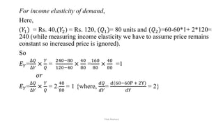 Solution to mathematical questions of Income elasticity of demand | PPTX