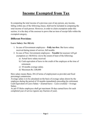 Income Exempted from Tax | DOCX