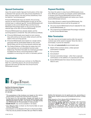 EQUITRUST INCOME FOR LIFE RIDER | PDF