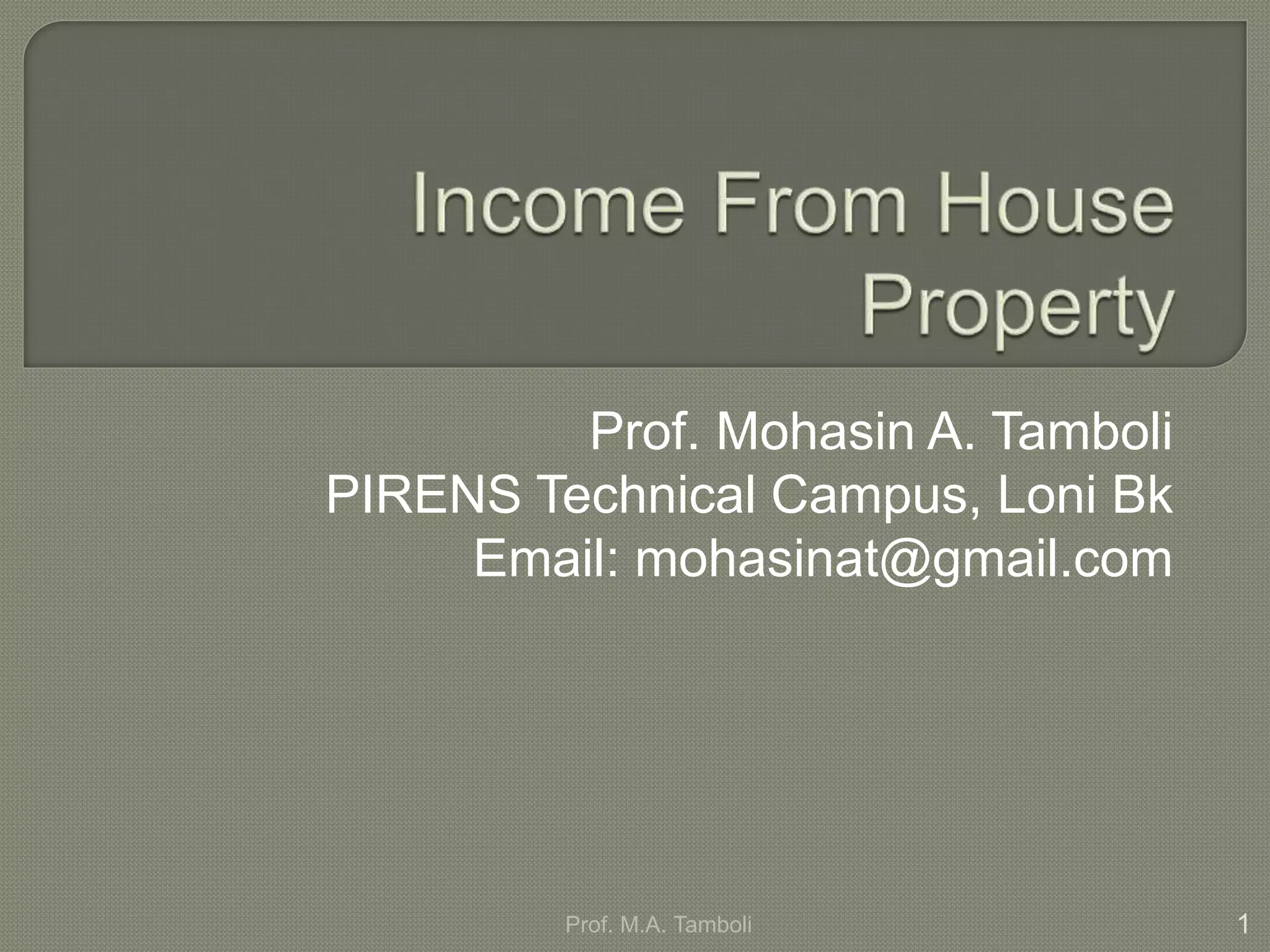Income from house property | PPTX