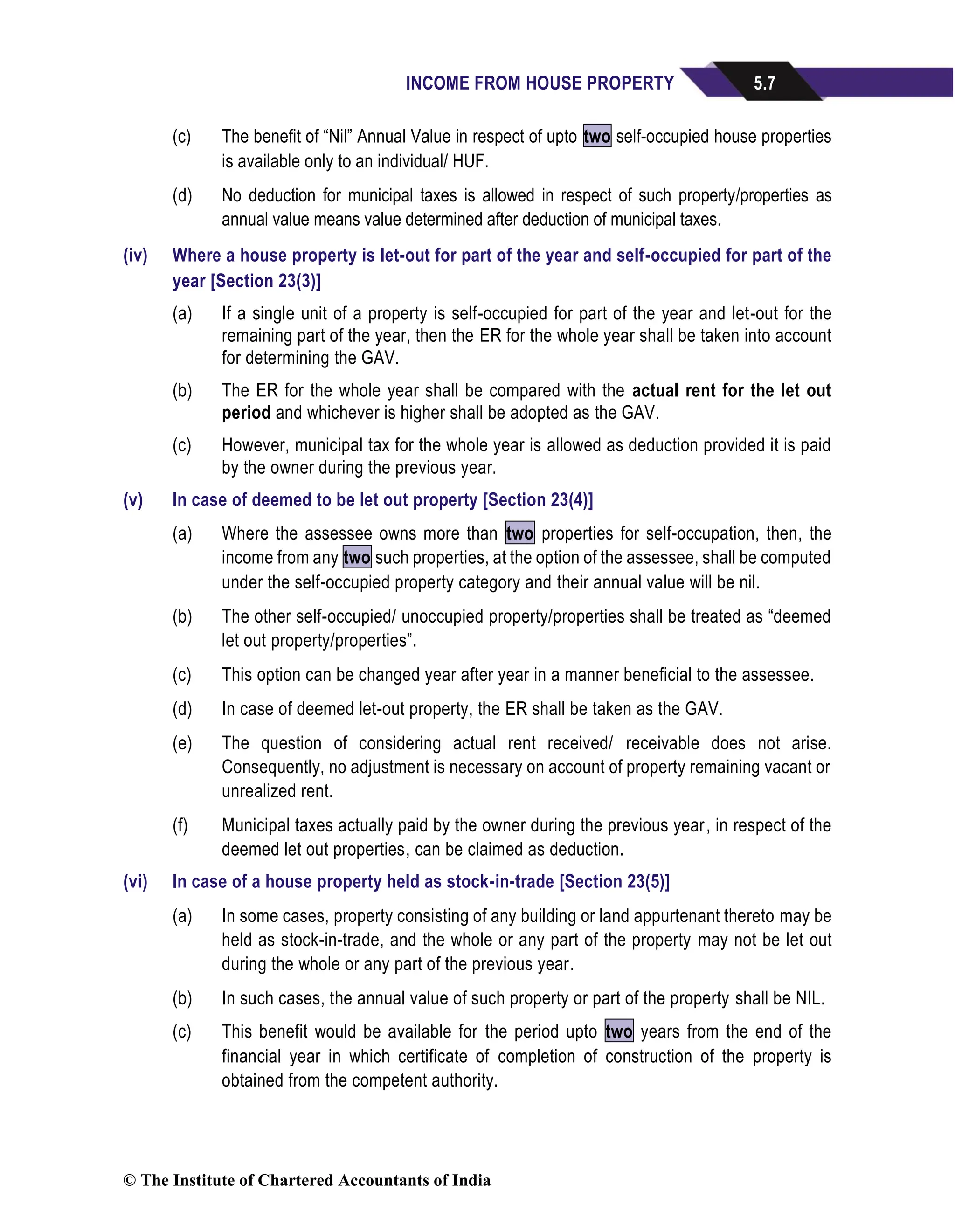 income from house property full pdf for study | PDF