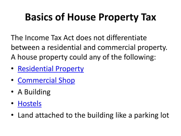 Income from house property and taxes | PPT