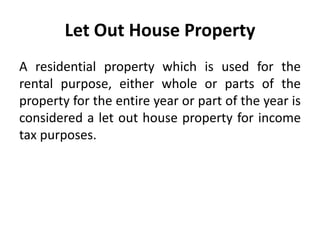 Income from house property and taxes | PPT
