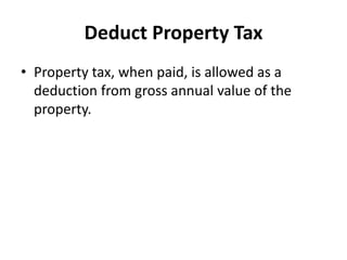 Income from house property and taxes | PPT