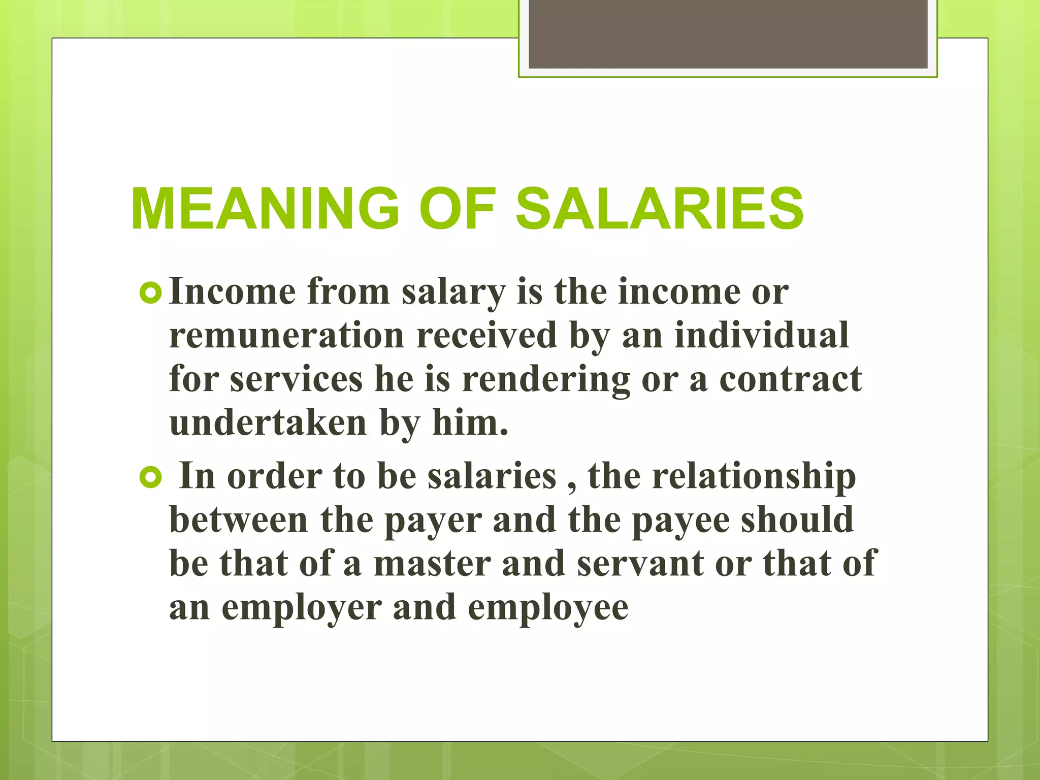 Income from salary Basics | PPTX