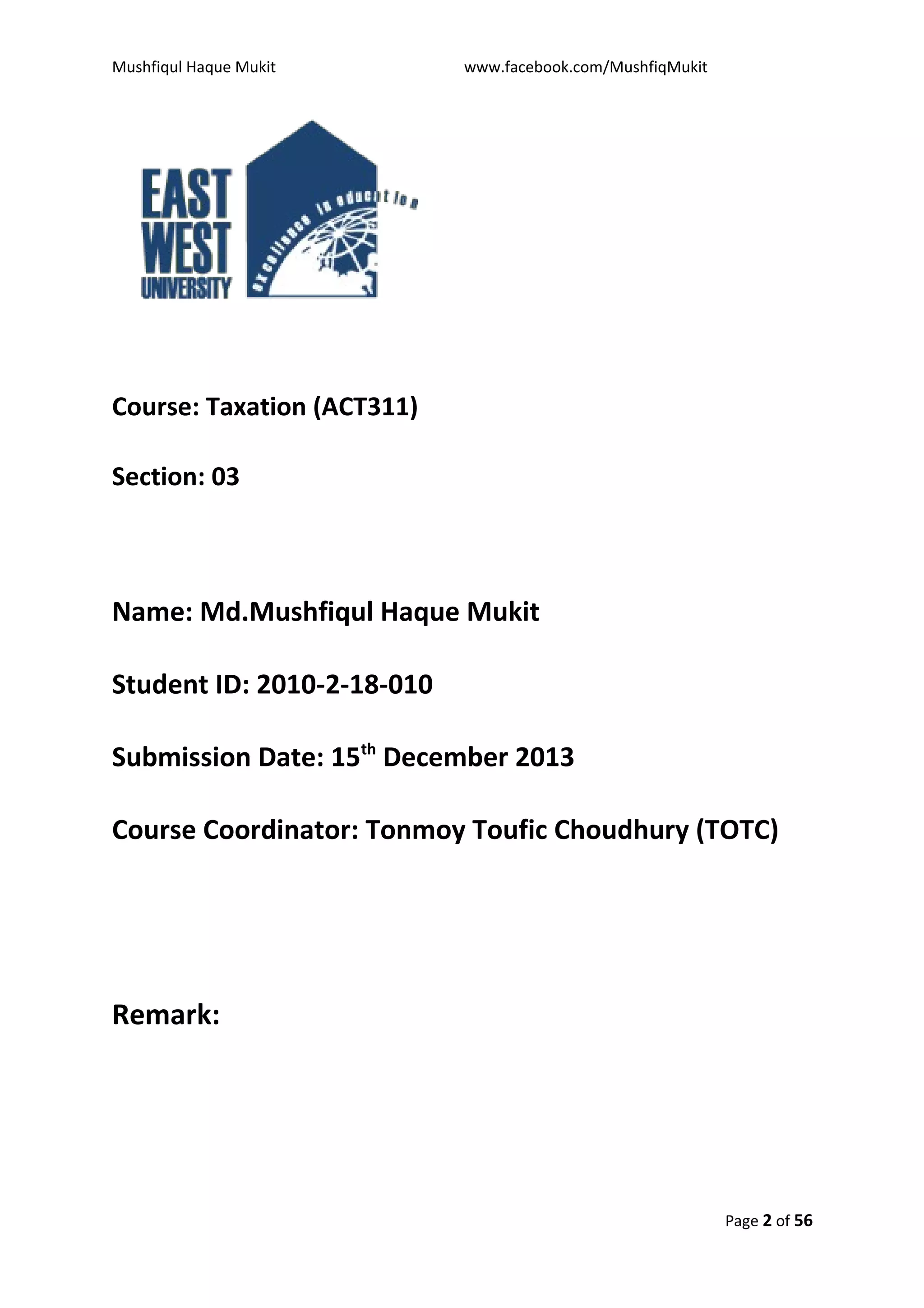 Income from salary bangladesh negative & positive by mushfiqul haque mukit | DOC