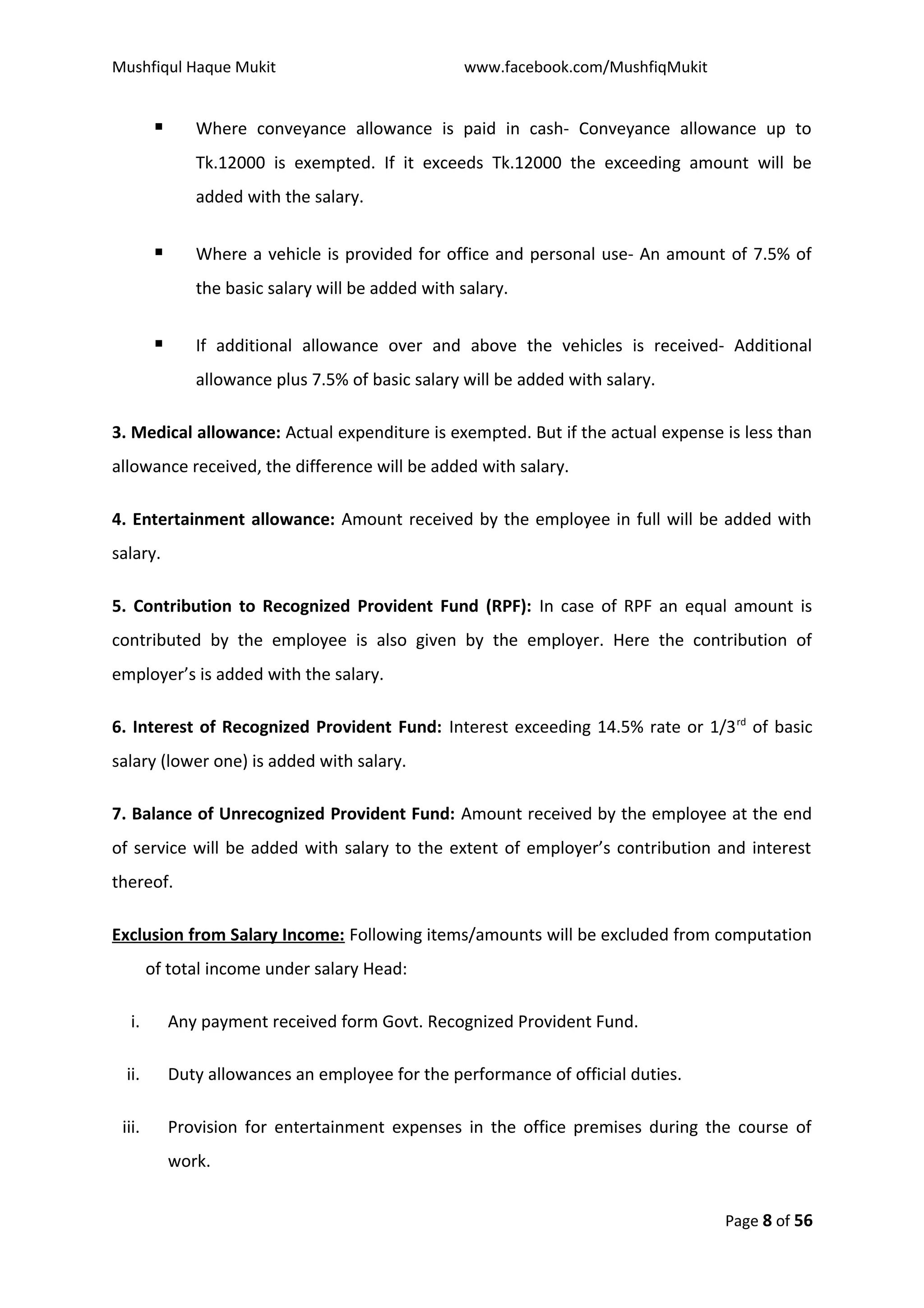 Income from salary bangladesh negative & positive by mushfiqul haque mukit | DOC
