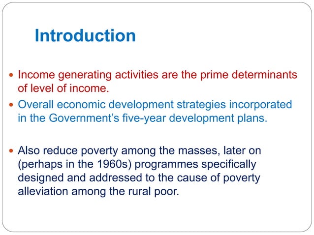 Income generating activities under rural development programmes | PPT