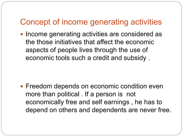 Income generating activities under rural development programmes | PPT