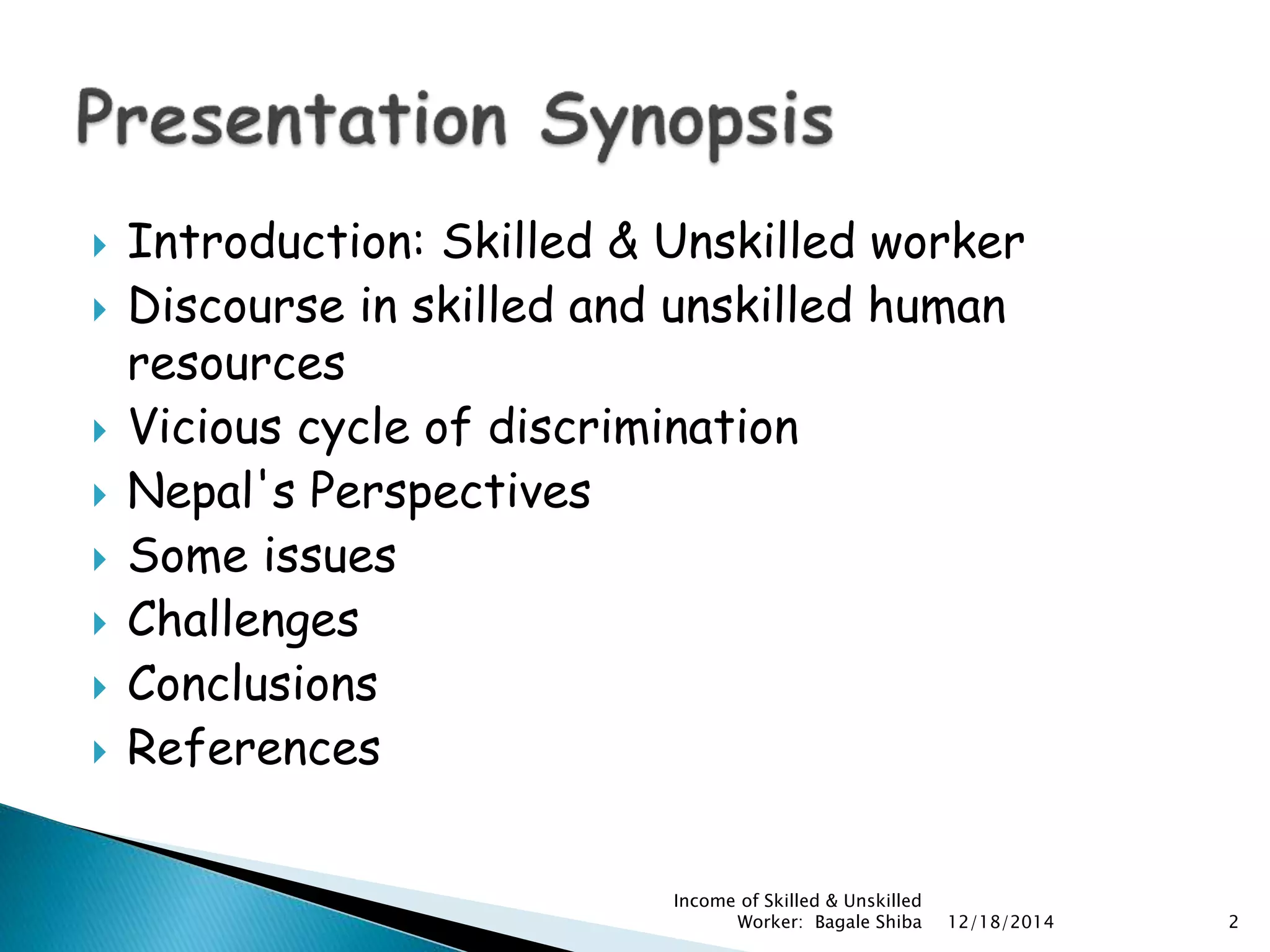 Income of skilled and unskilled worker | PPTX