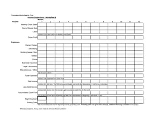 Income Projections | PPT