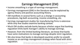 Income smoothing in the banking industry | PPTX