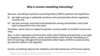 Income smoothing in the banking industry | PPTX