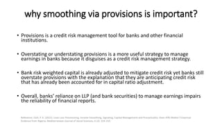 Income smoothing in the banking industry | PPTX