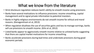 Income smoothing in the banking industry | PPTX