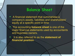 INCOME STATEMENT and BALANCE SHEET...ppt