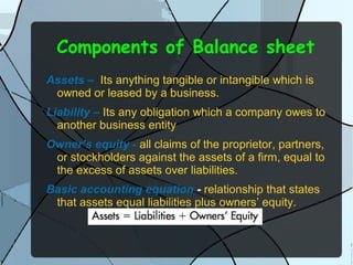Income statement & balance sheet | PPT