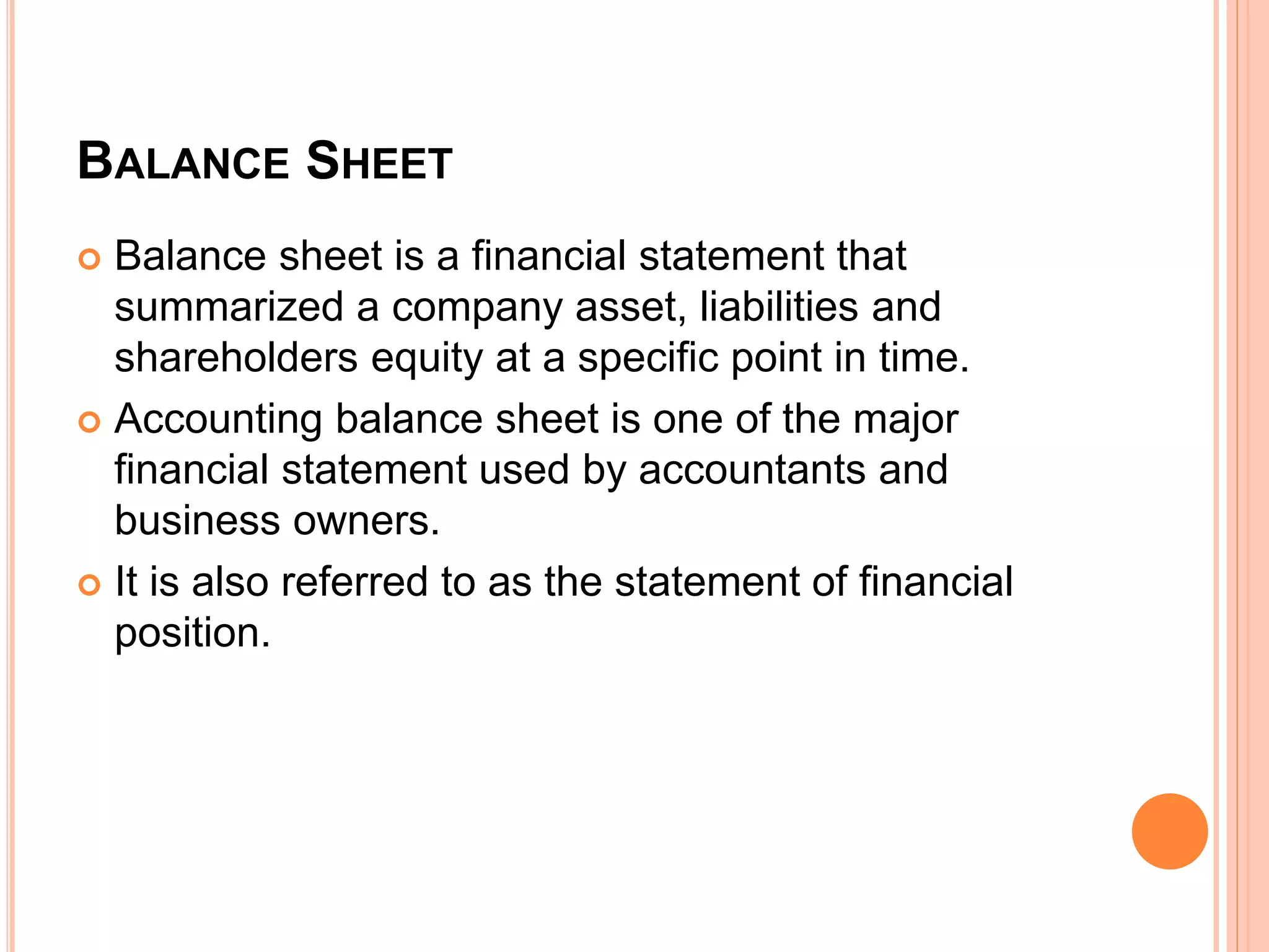 Income statement & balance sheet | PPTX