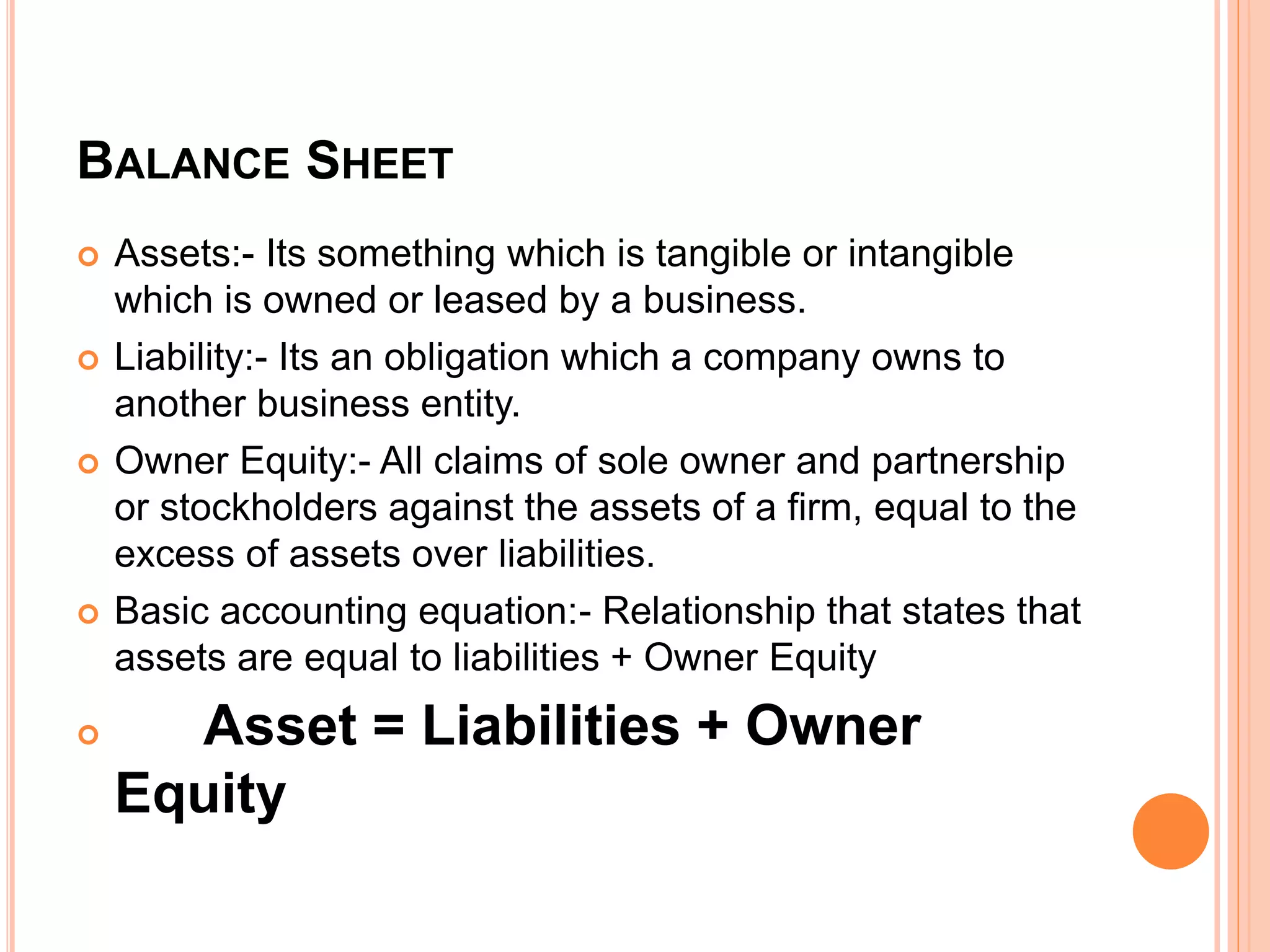 Income statement & balance sheet | PPTX