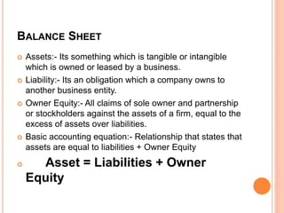 Income statement & balance sheet | PPTX