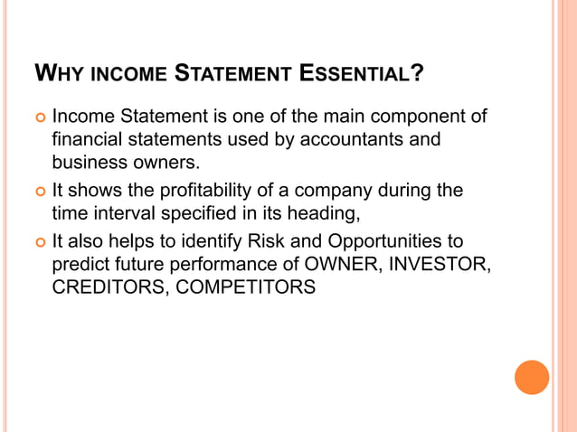 Income statement & balance sheet | PPTX | Stocks and Bonds | Personal ...