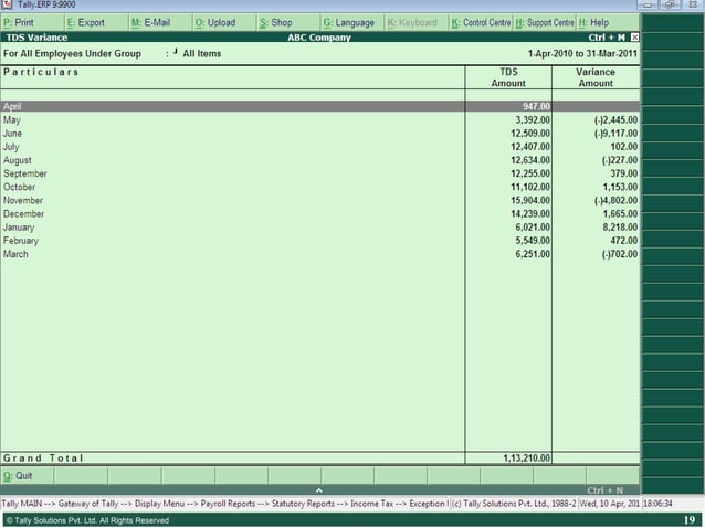 Tally Tutorial :Income Tax computation for employees | PPS