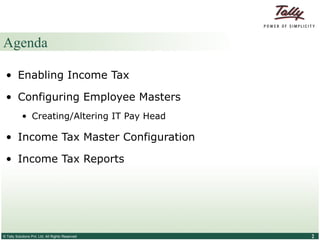 Tally Tutorial :Income Tax computation for employees | PPS