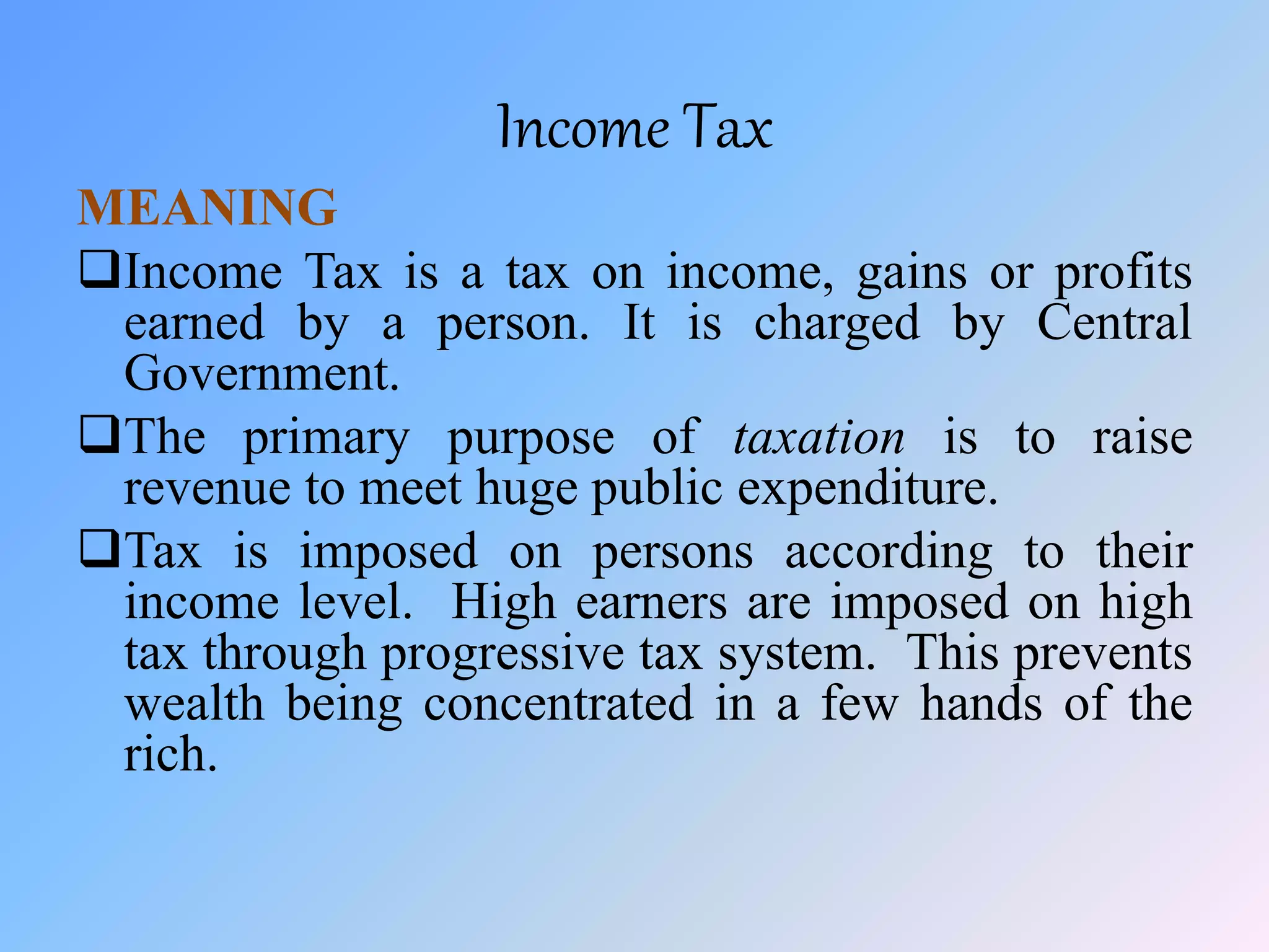 Income tax | PPTX | Personal Taxes | Personal Finance
