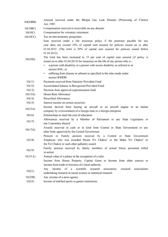 UNIT 2: EXEMPTED INCOMES | PDF